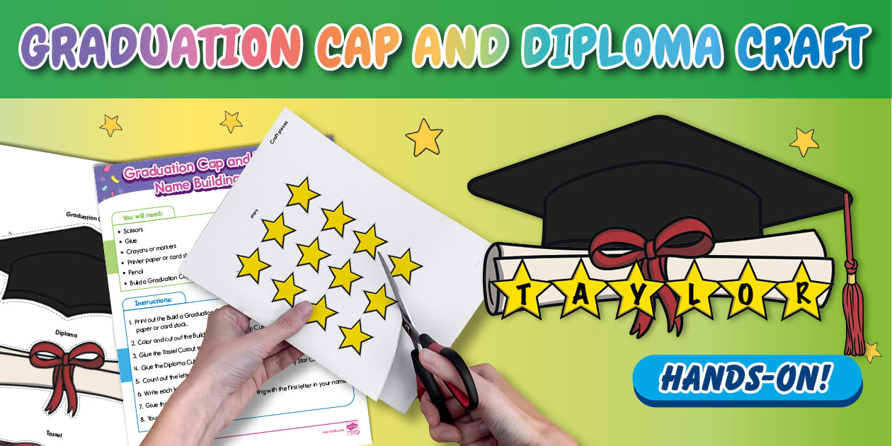 Build a Graduation Cap and Diploma Name Writing Craft