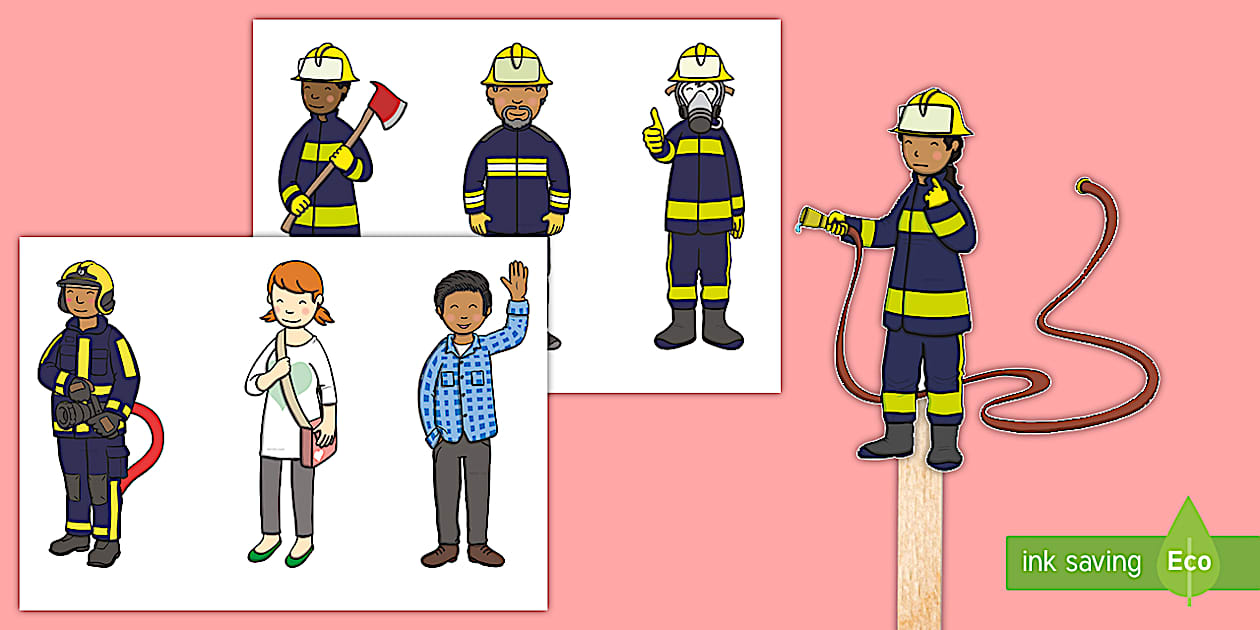 The Fire Station Aistear Stick Puppets (teacher made)