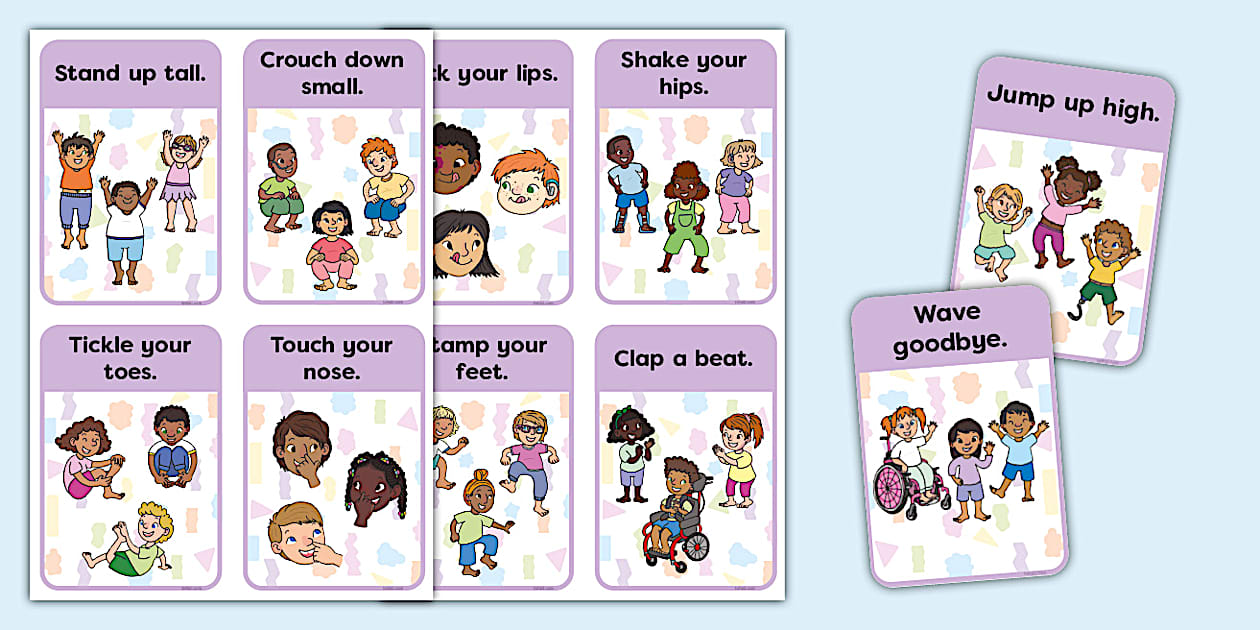 Originals First Words Flashcards: Body Movement - Twinkl