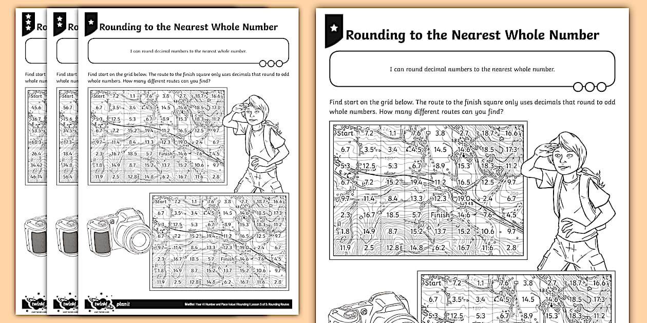 Rounding Whole Numbers Worksheets | Twinkl Resources