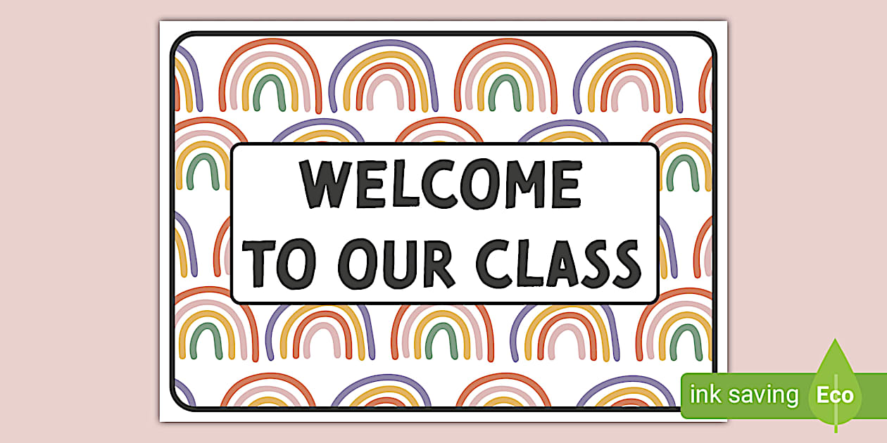 Muted Rainbow-Themed Welcome to Our Class Display Poster