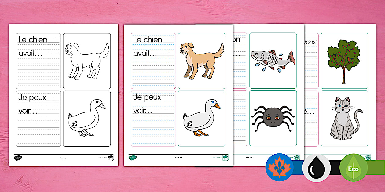 Writing Prompts with Pictures Sentence Starter Activity French