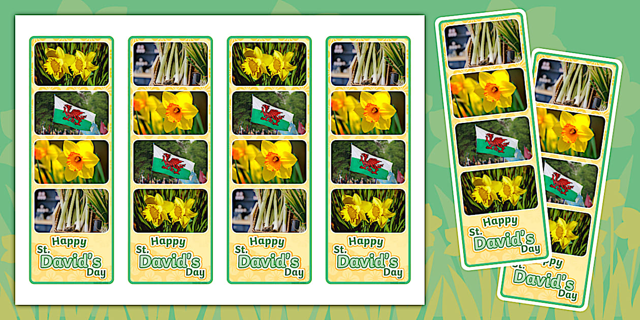 St. David's Day Photo Strip Bookmarks (Teacher-Made)