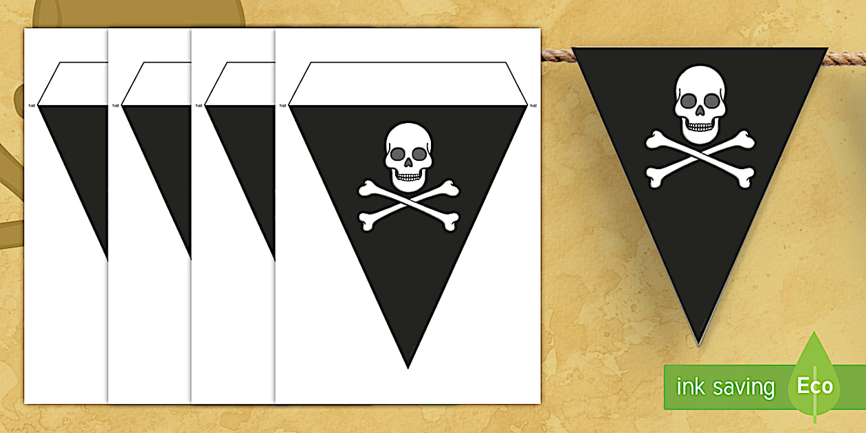 Pirate Flag Printable Template Bunting - Parents - Twinkl