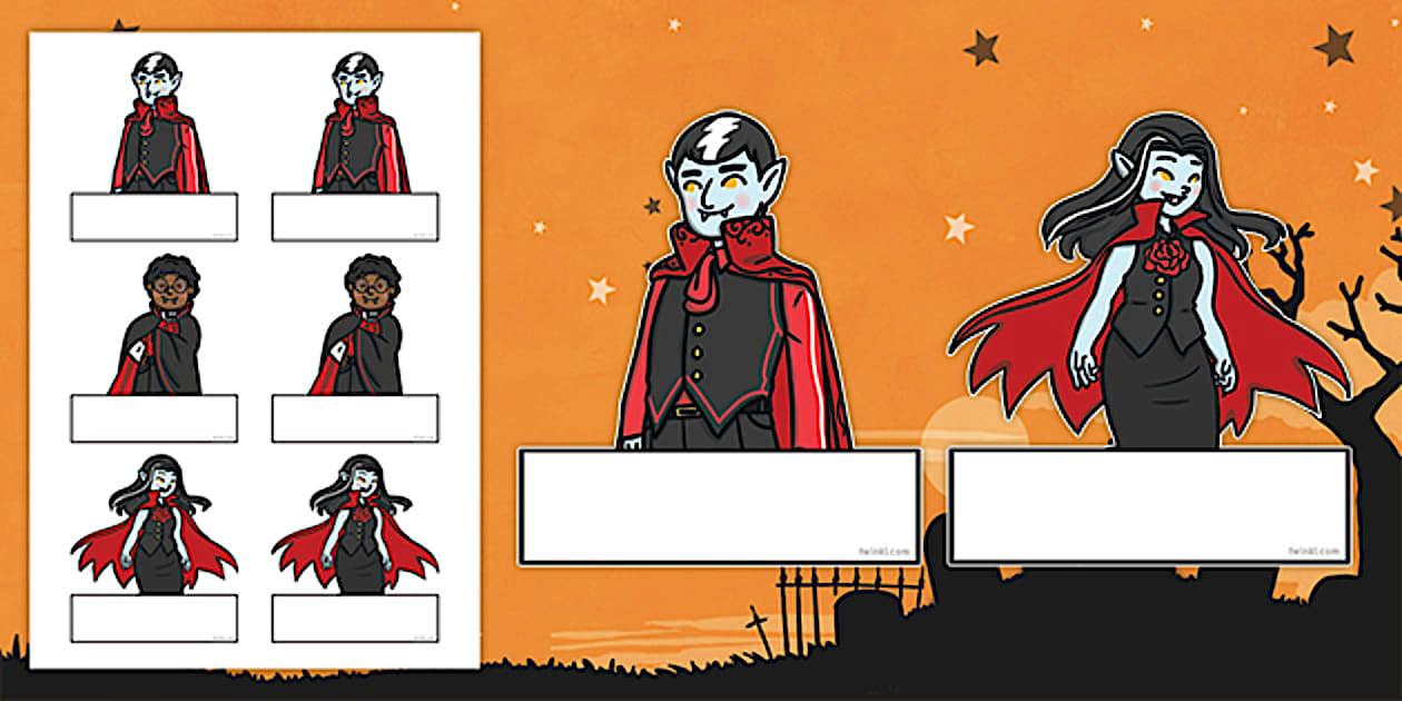 Editable Halloween Vampires Self-Registration (teacher made)