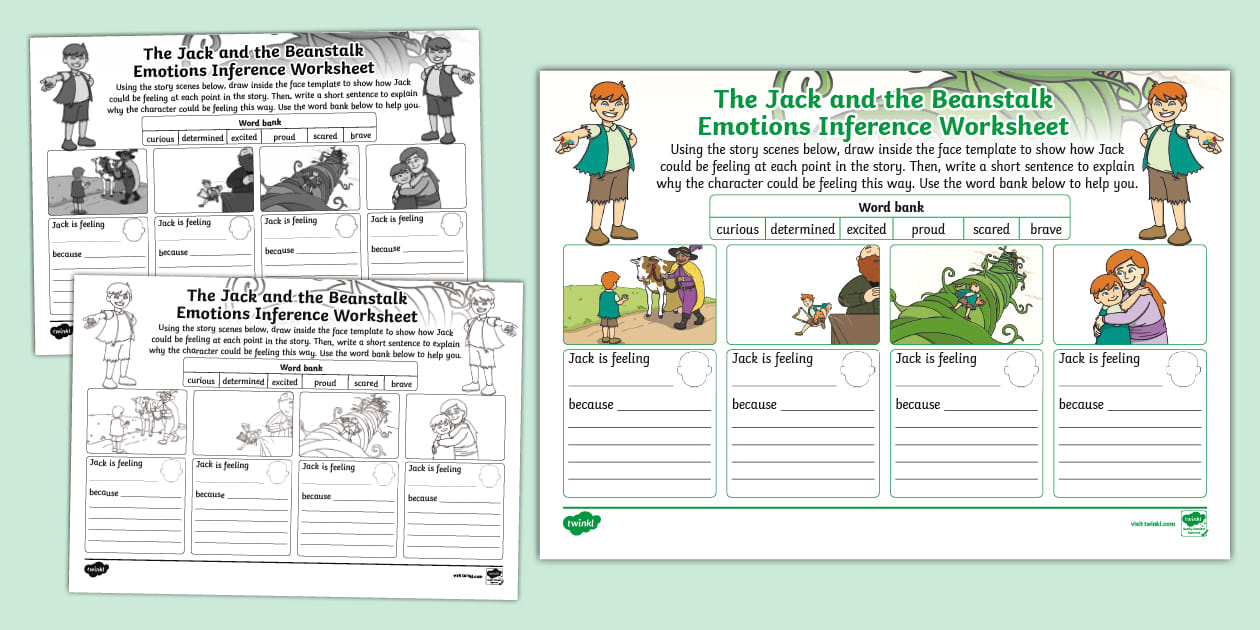 The Jack and the Beanstalk Emotions Inference Worksheet