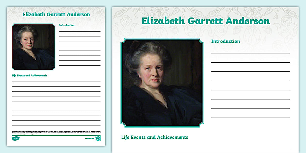 * NEW * Elizabeth Garrett Anderson Biography Template