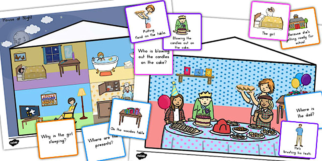 Picture Scenes With 'Wh' Questions and Answer Cards Pack - australia