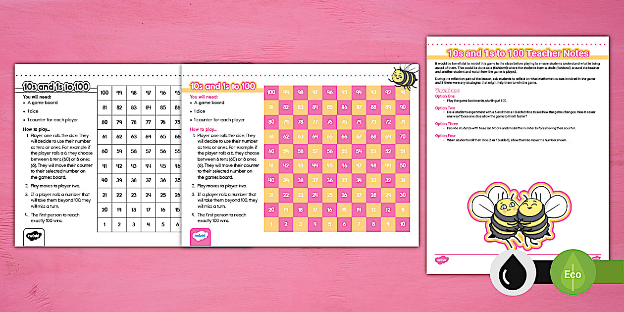 10s and 1s to 100 Math Game (teacher made) - Twinkl