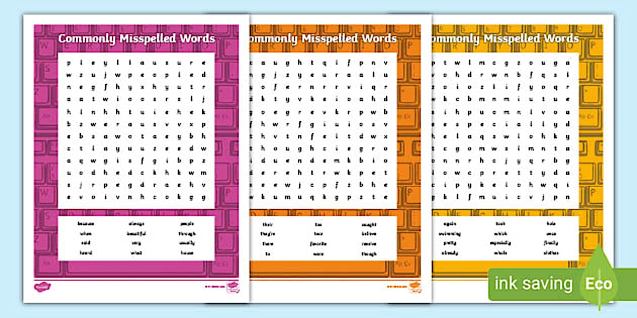 Commonly Misspelled Words Word Search | ELA | Twinkl USA