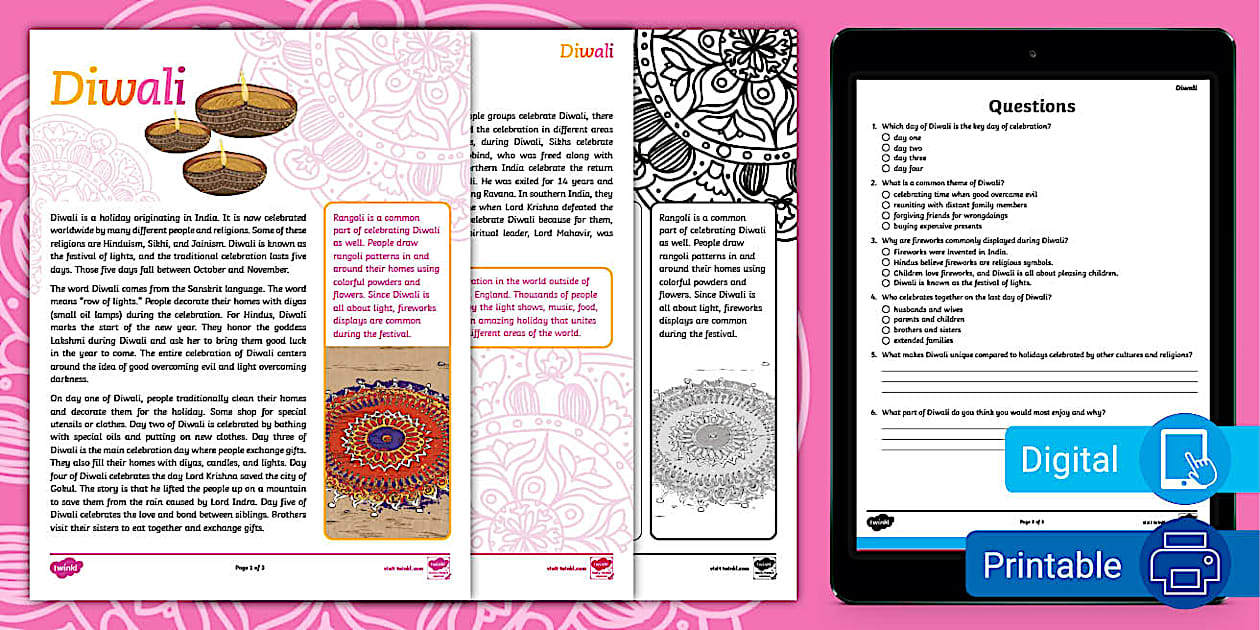 Diwali Questions | Seventh Grade Resource | Twinkl USA
