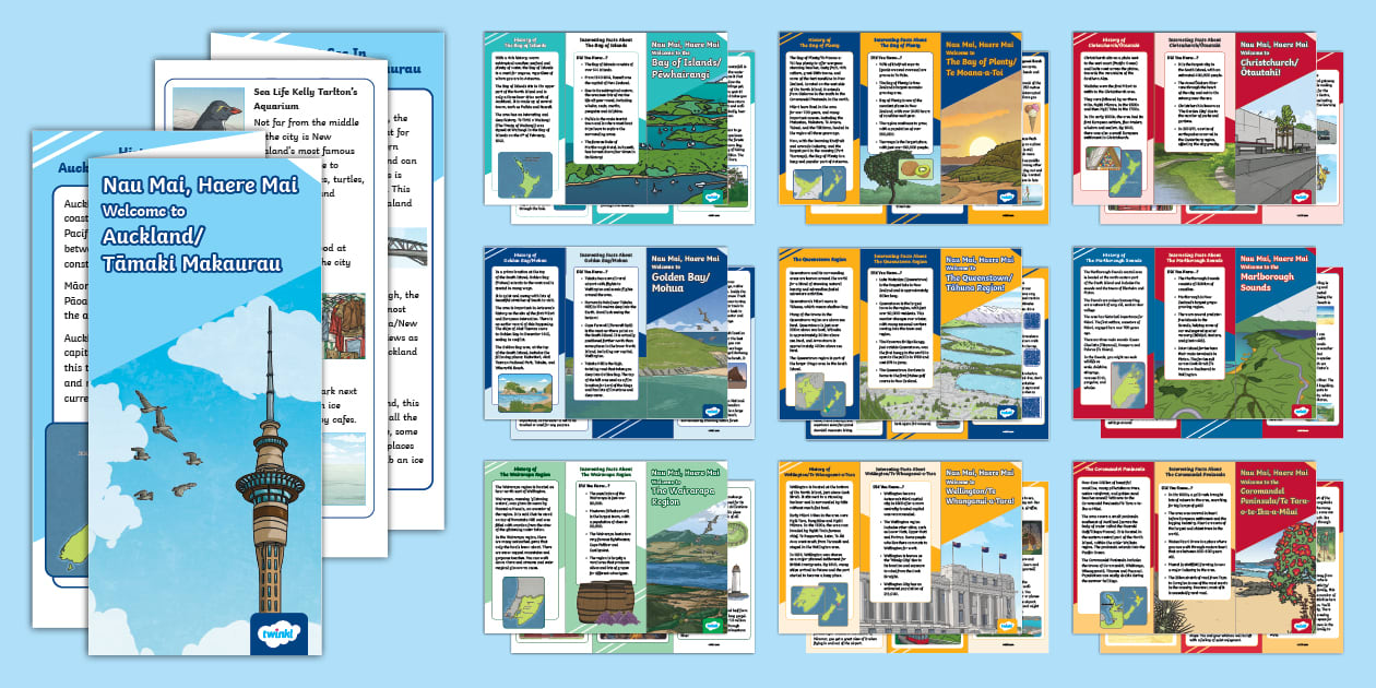 New Zealand Summer Holiday Hotspots Brochure Pack - Twinkl