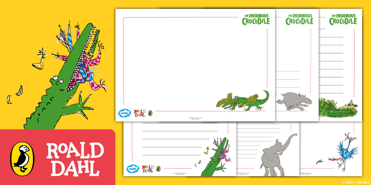 FREE! - The Enormous Crocodile: Page Borders (teacher made)