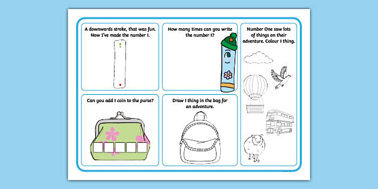Editable The Adventures of Number 1 Activity Mat - Twinkl