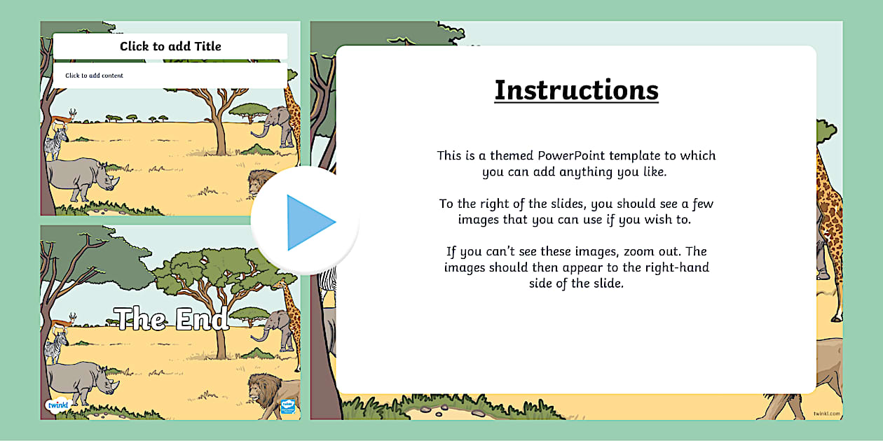 Safari PowerPoint Template (teacher made) - Twinkl