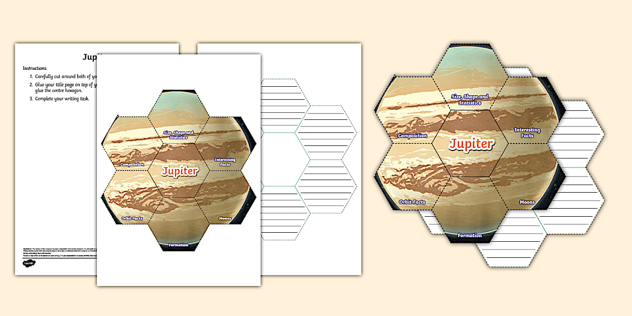 Jupiter Hexagon Writing Template (Teacher-Made) - Twinkl