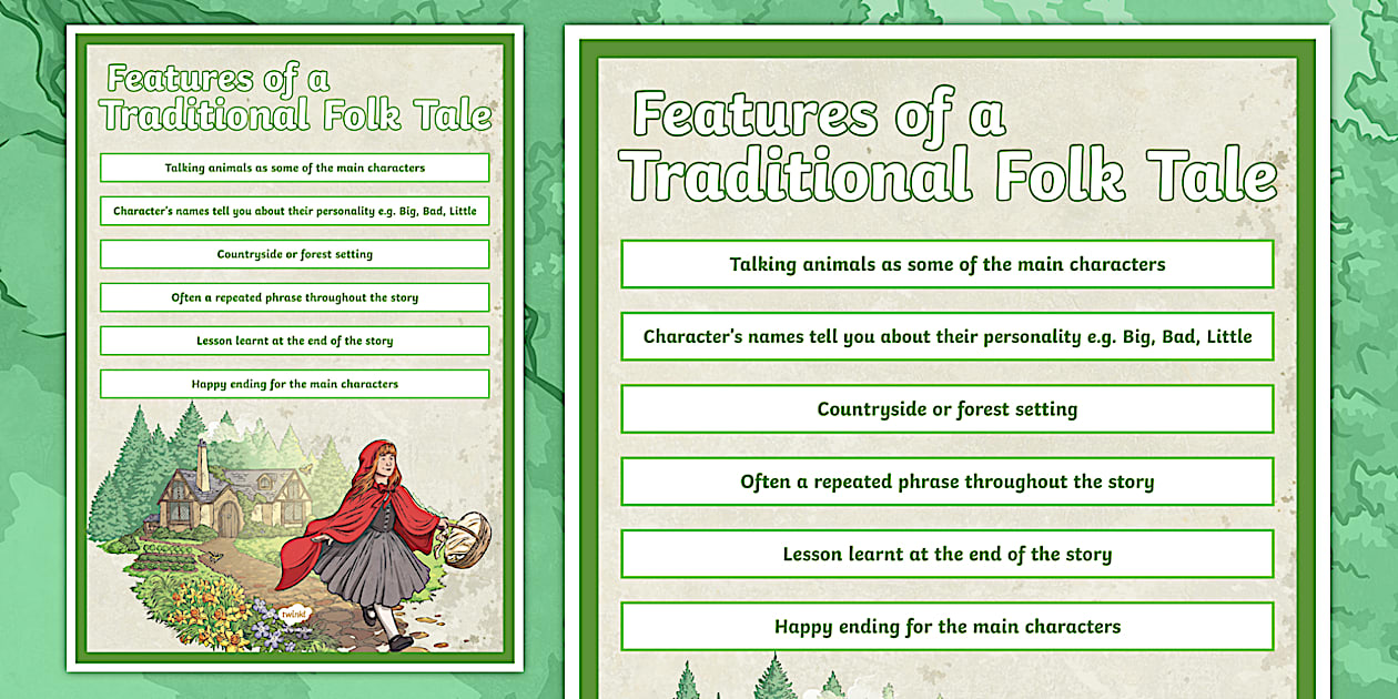 KS2 Features of a Traditional (Folk) Tale Checklist Poster