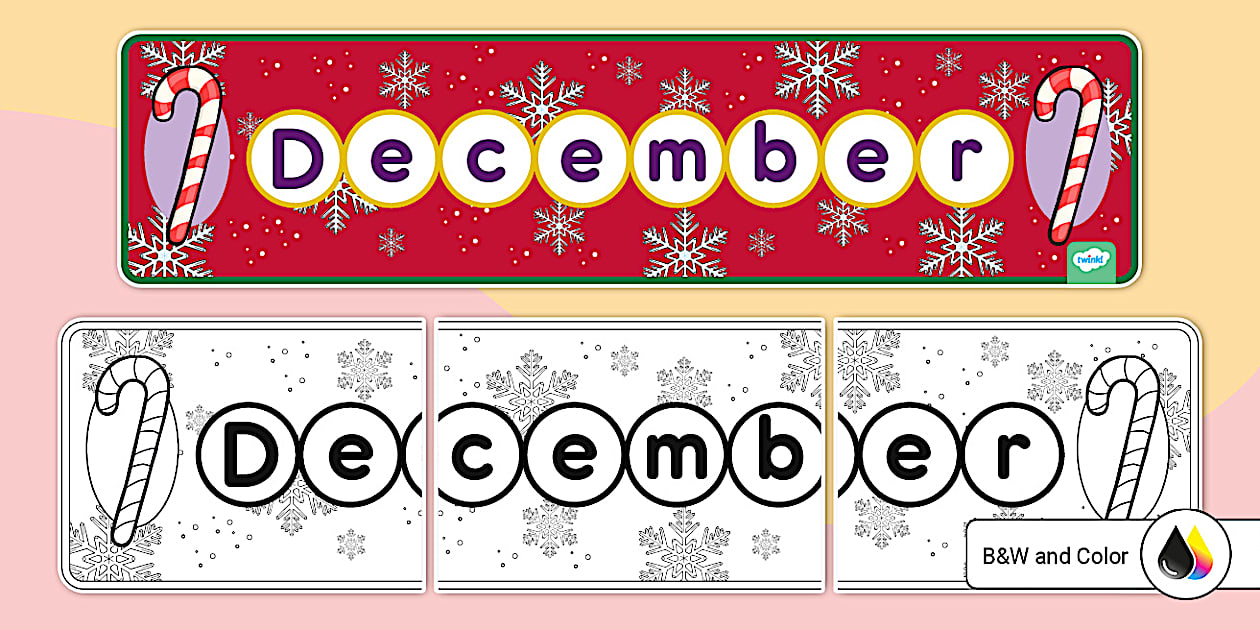 Months of the Year: December Banner (teacher made) - Twinkl