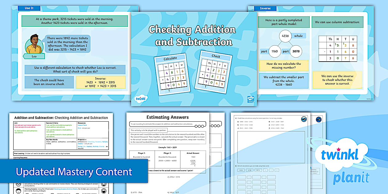 Checking Calculations | Addition And Subtraction | Y4 Maths