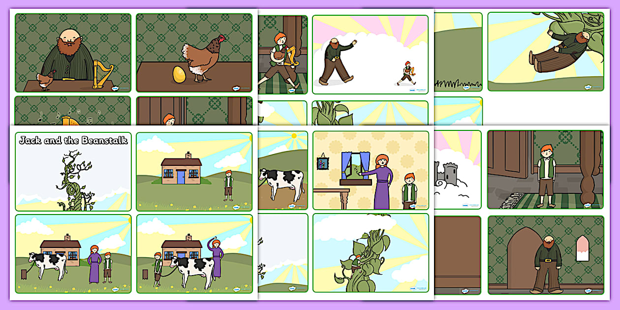 Jack and the Beanstalk Story Sequencing (4 per A4) - Twinkl