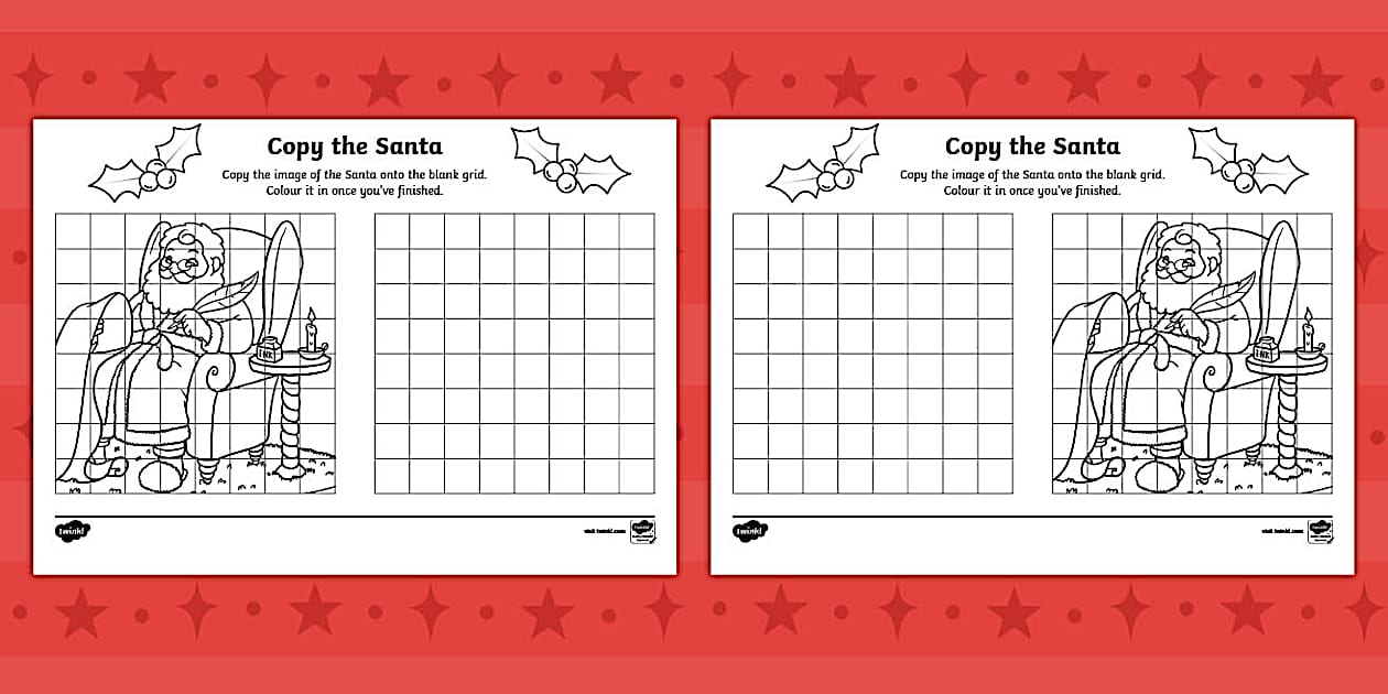 Copy the Santa Worksheet (teacher made) - Twinkl