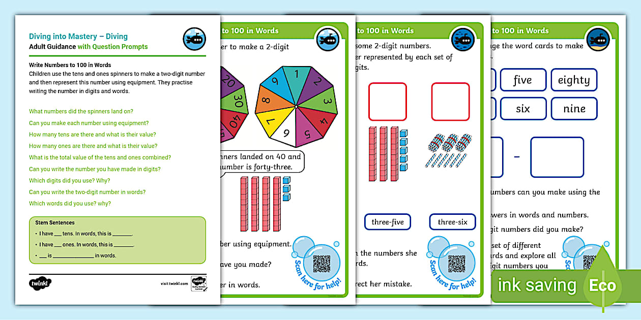 👉 Y2 Diving into Mastery Step 6 Write Numbers to 100 in Words