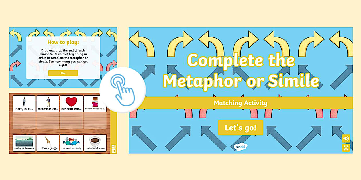 Metaphor or Simile Interactive Matching Activity | Twinkl