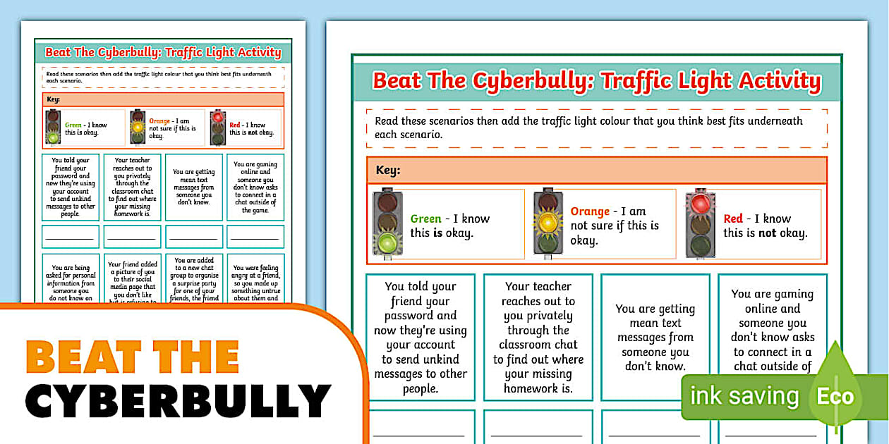FREE! - Beat The Cyberbully - Traffic Light Activity