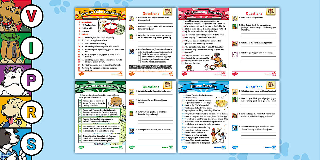 KS1 Pancake Day 60-Second Reads Activity Pack - Twinkl