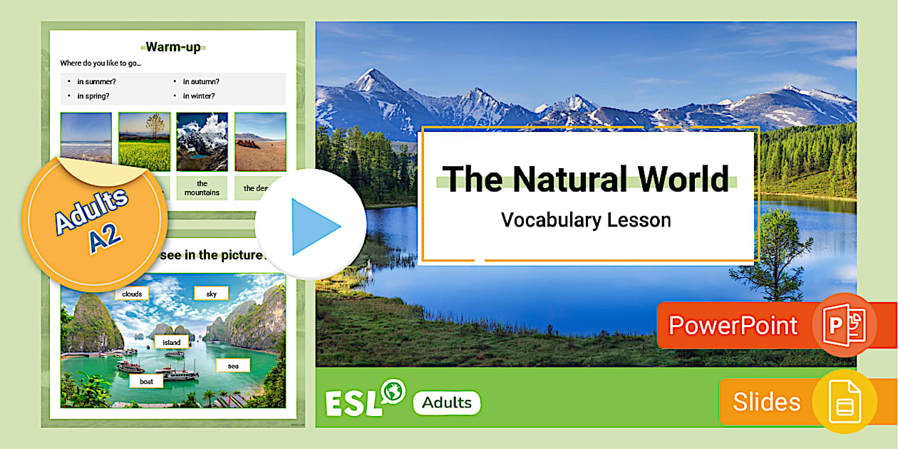 ESL The Natural World Vocabulary Lesson [Adults, A1-A2]