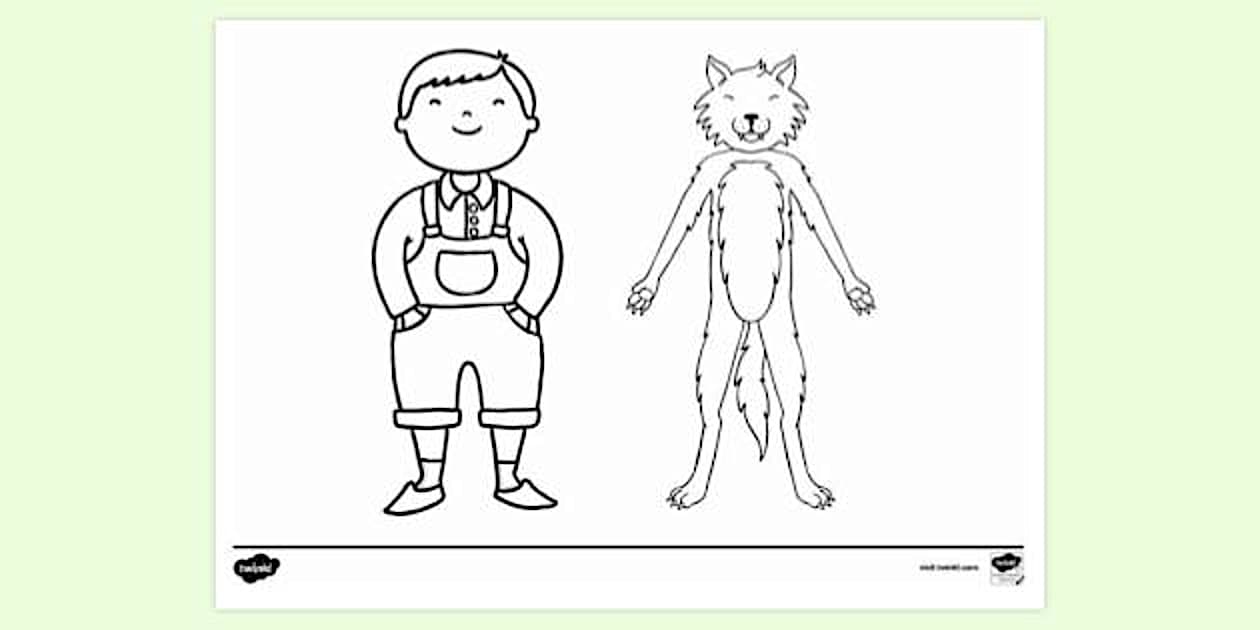 The Boy Who Cried Wolf Colouring Sheet Printable