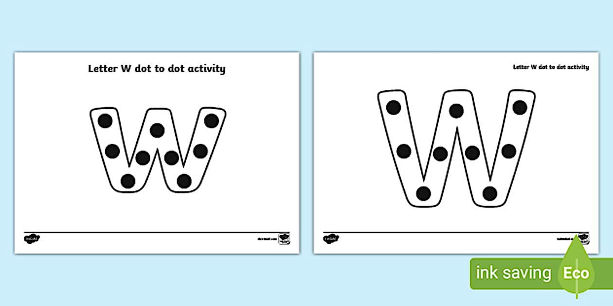 Alphabet Dot to Dot W Activity | Twinkl Resources - Twinkl