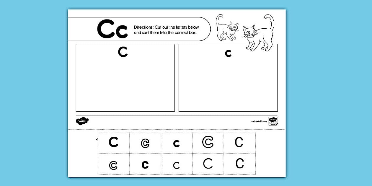 Uppercase and Lowercase C Sort (Teacher-Made) - Twinkl