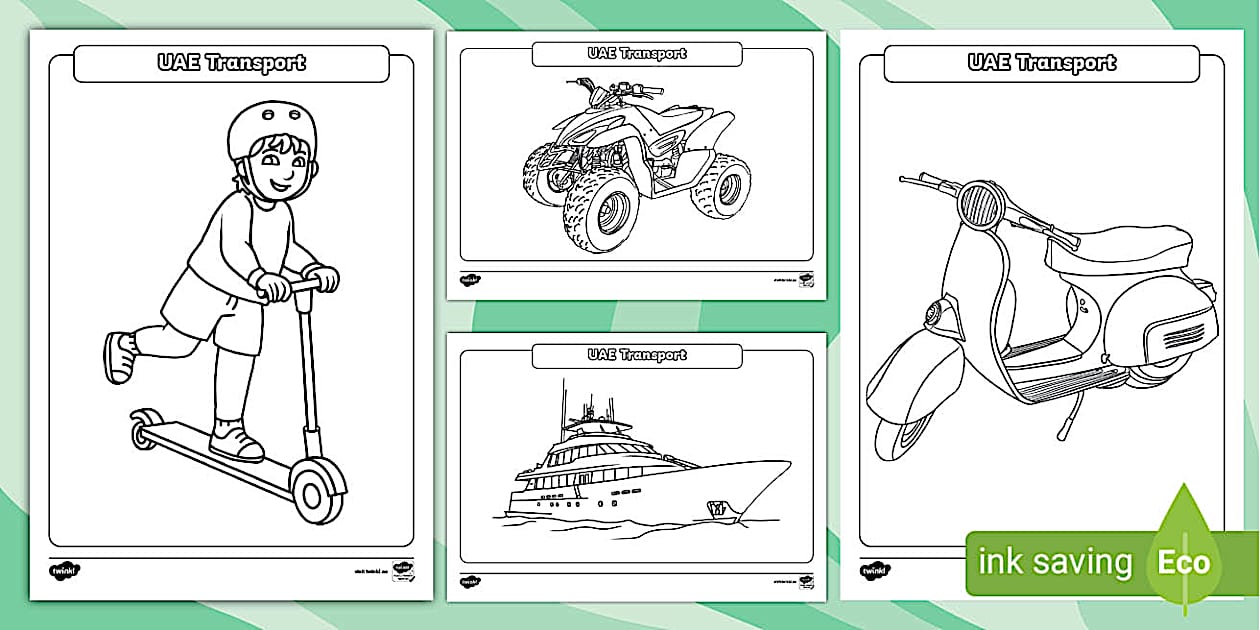 UAE Transport Colouring Sheets (teacher made) - Twinkl