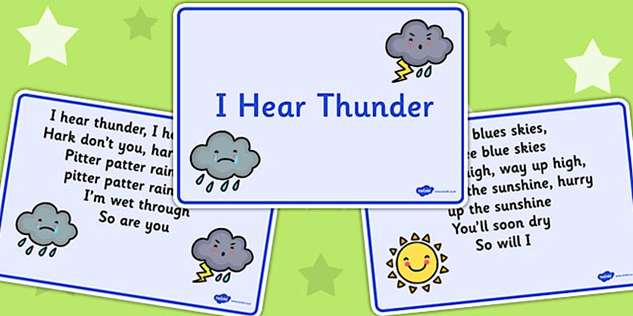 Black and White I Hear Thunder Story Sequencing - Twinkl