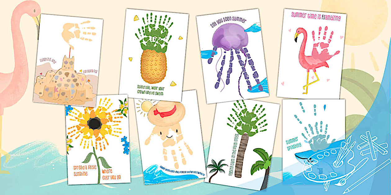 Summer Handprint Activity Posters Pack | Twinkl Art Gallery