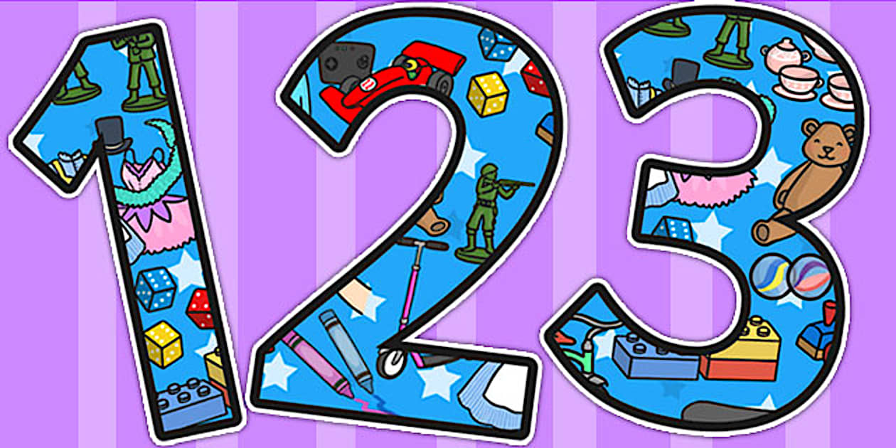 Toys Themed A4 Display Numbers - Twinkl