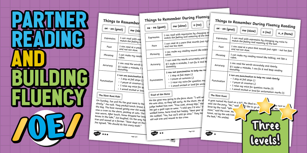 Partner Reading and Building Fluency - /OE/