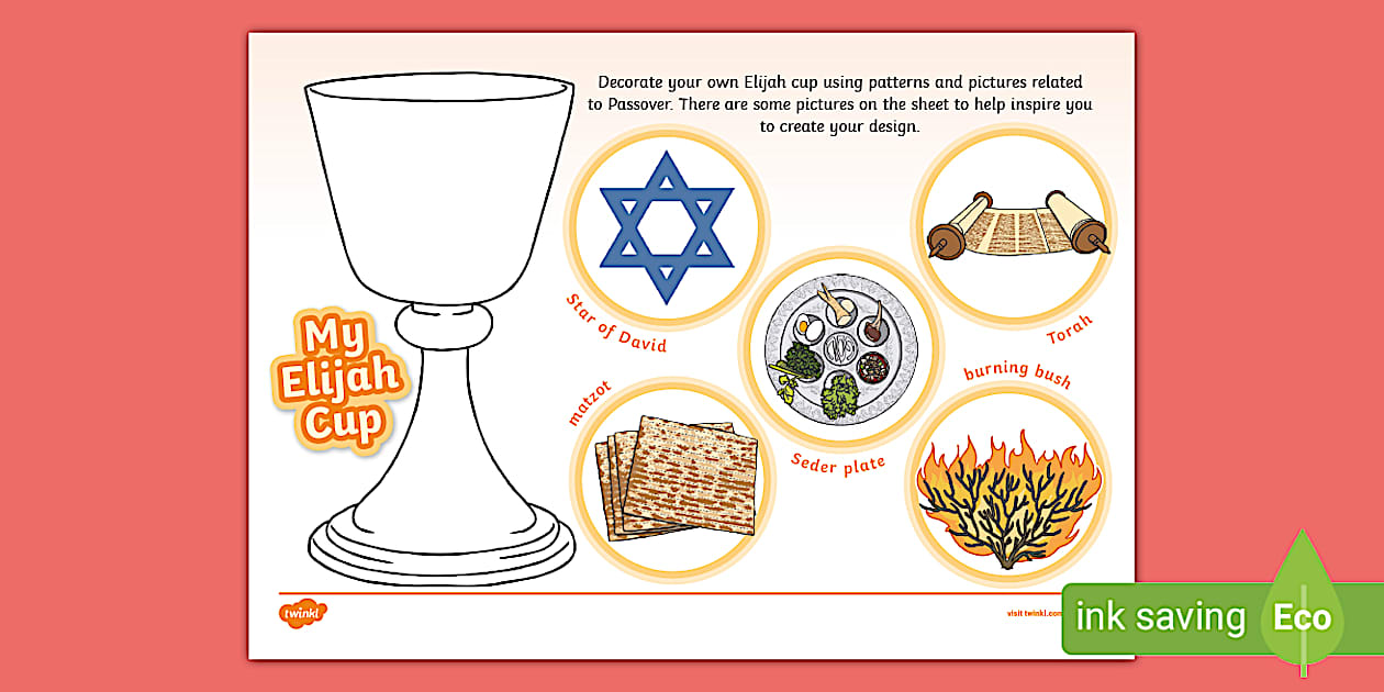 Decorate an Elijah Cup Activity Sheet (Teacher-Made)