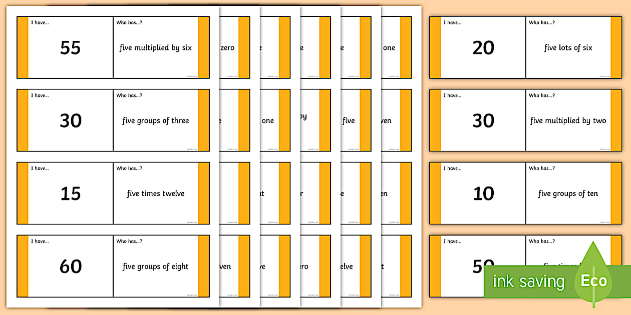 5 Times Table Loop Cards - Twinkl