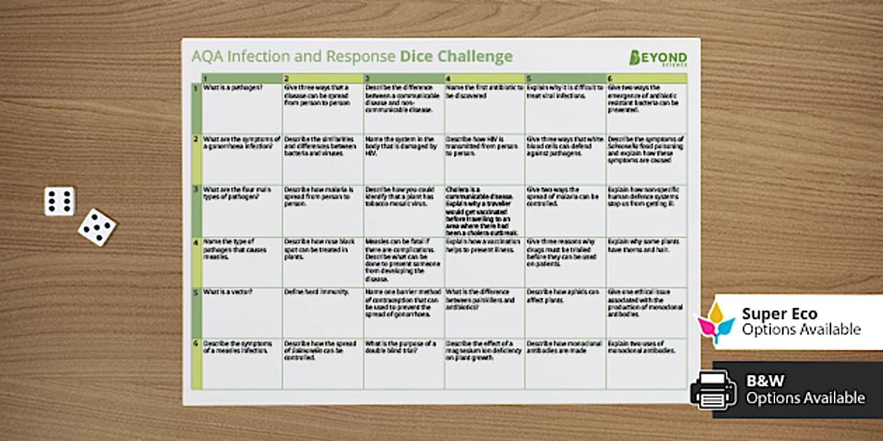 AQA Infection and Response Revision Game | Beyond - Twinkl