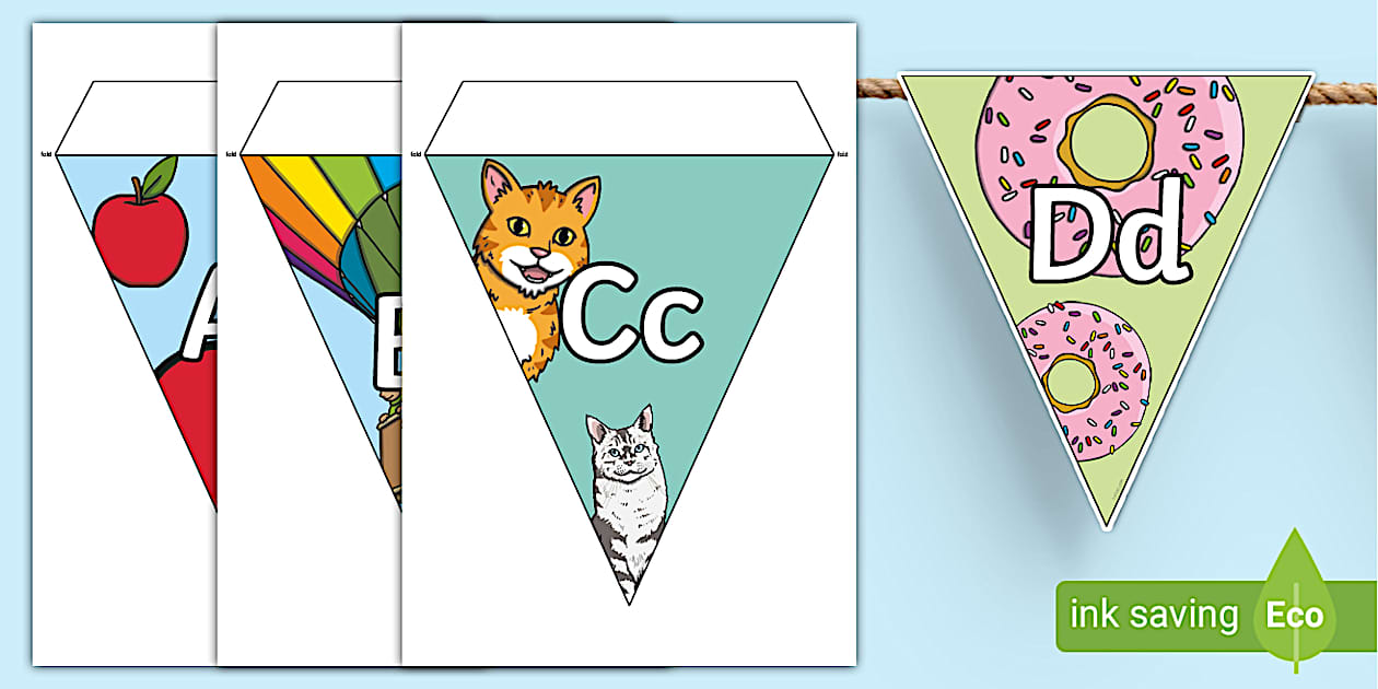 Editable Alphabet Bunting (teacher made) - Twinkl