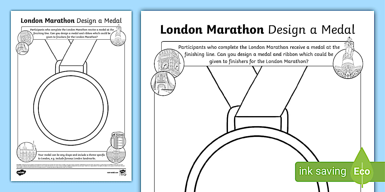 London Marathon Design a Medal - KS2 - Activity - Twinkl