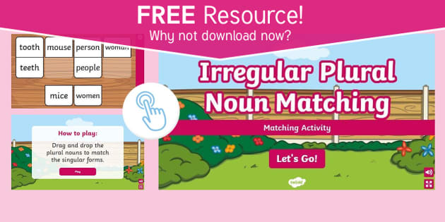 FREE! - ESL Irregular Plural Noun Matching - Twinkl