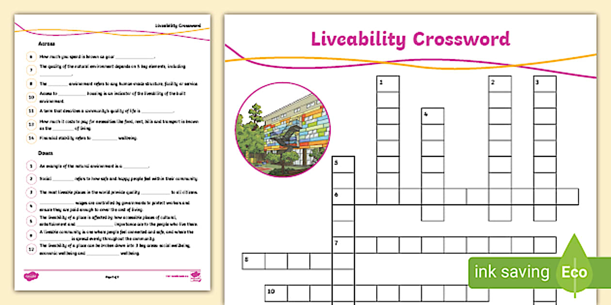 Geography Crossword Puzzle (PDF) | Printable Resource
