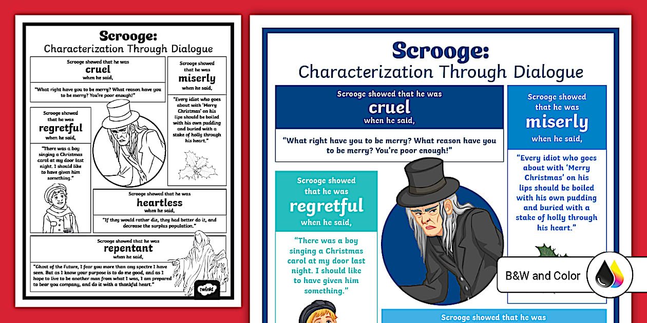 A Christmas Carol Characterization Through Dialogue Poster