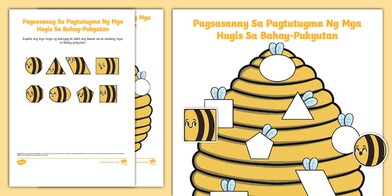 Pagsasanay Sa Pagtutugma Ng Mga Hugis Sa Bahay-Pukyutan | Pre-K - Grade 1