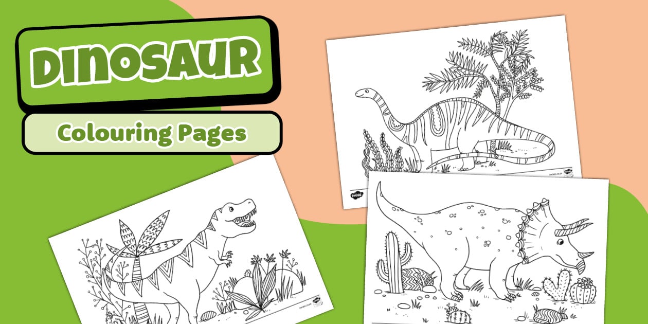 Adult Colouring Mindfulness Dinosaur Themed Pages