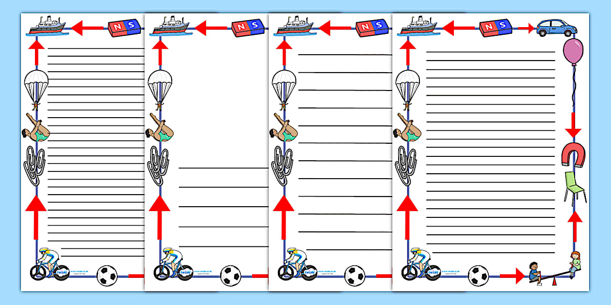 Editable Forces And Motion Page Borders - Twinkl