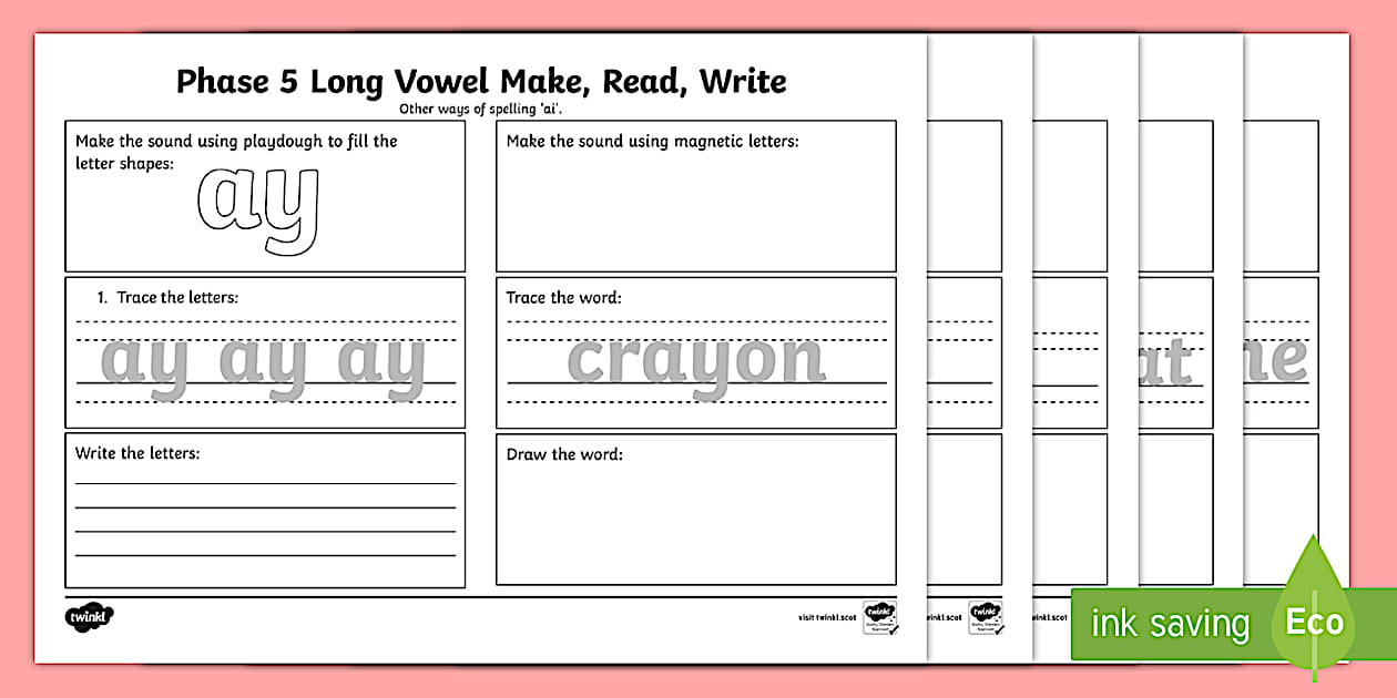 Phase 5 Long Vowel Sounds | Make Read Write | Twinkl